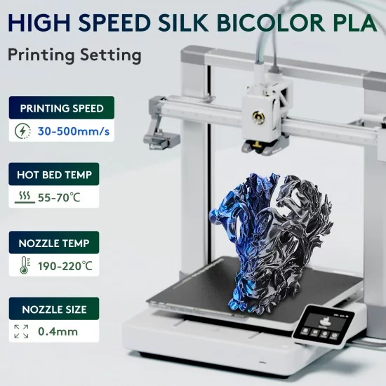 Eryone Silk PLA Dual-Color Midnight Blue & Black